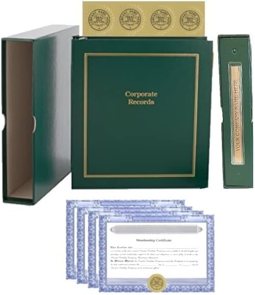 LLC Kit (Green) - Binder, Slipcase, Operating Agreement, Membership ...