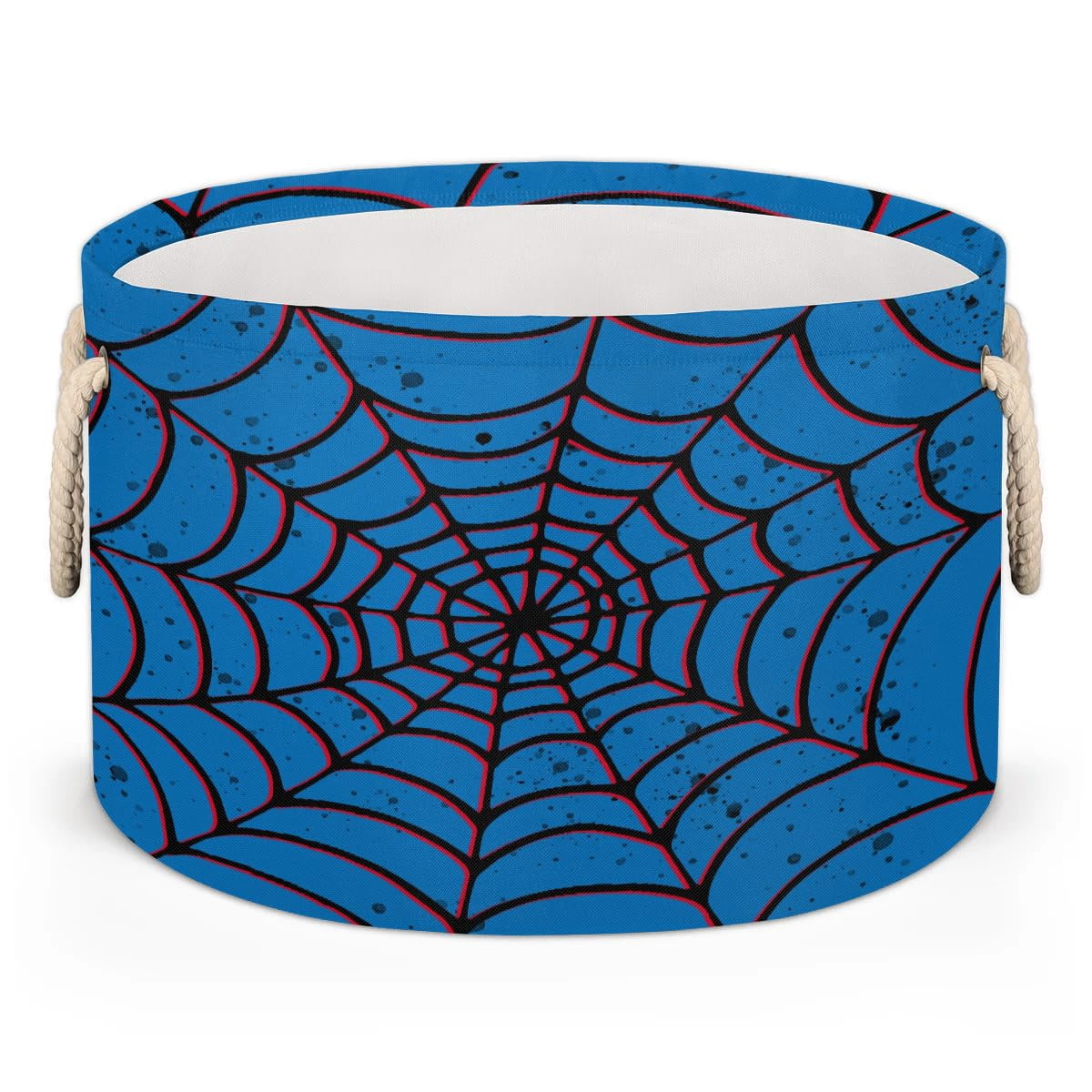 LLCXCSI Storage Baskets Blue Spider Web Foldable Round Organizer Bins ...