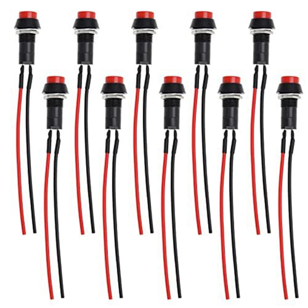 LLDI 10 Pack Pre Wired Mini Push Button Switches Momentary NO OFF ON ...