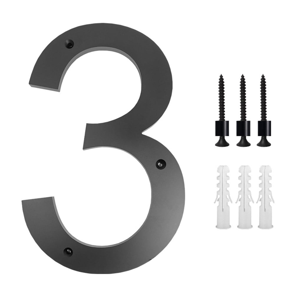 LLDI 10inch Modern Floating House Numbers Large Black Shadow Home ...