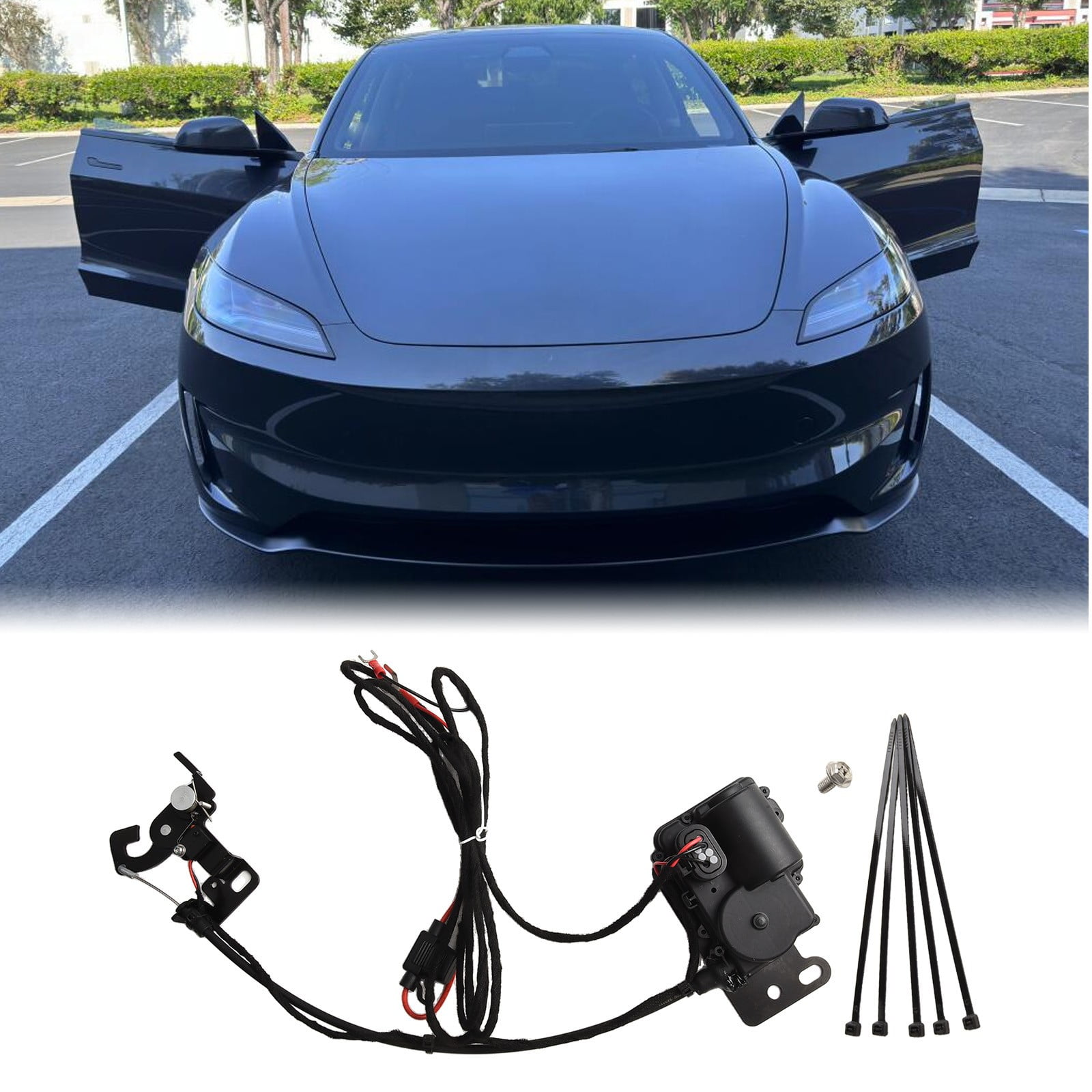 LLDI 1PC Front Trunk Electric Suction Lock Automatic Closing Black Tool ...