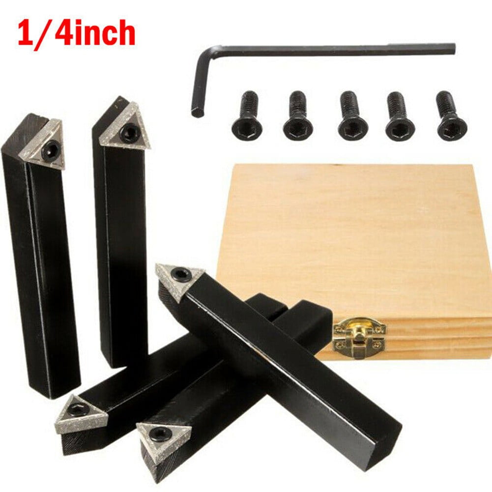 LLDI 1Set 1/4 Shank CNC Lathe Indexable C6 Carbide Insert Turning Tool Bit Holder Set For ...