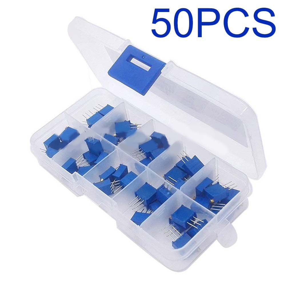 LLDI 50pcs Set 3296W Multiturn Trim Trimmer Potentiometer Kit Pot ...