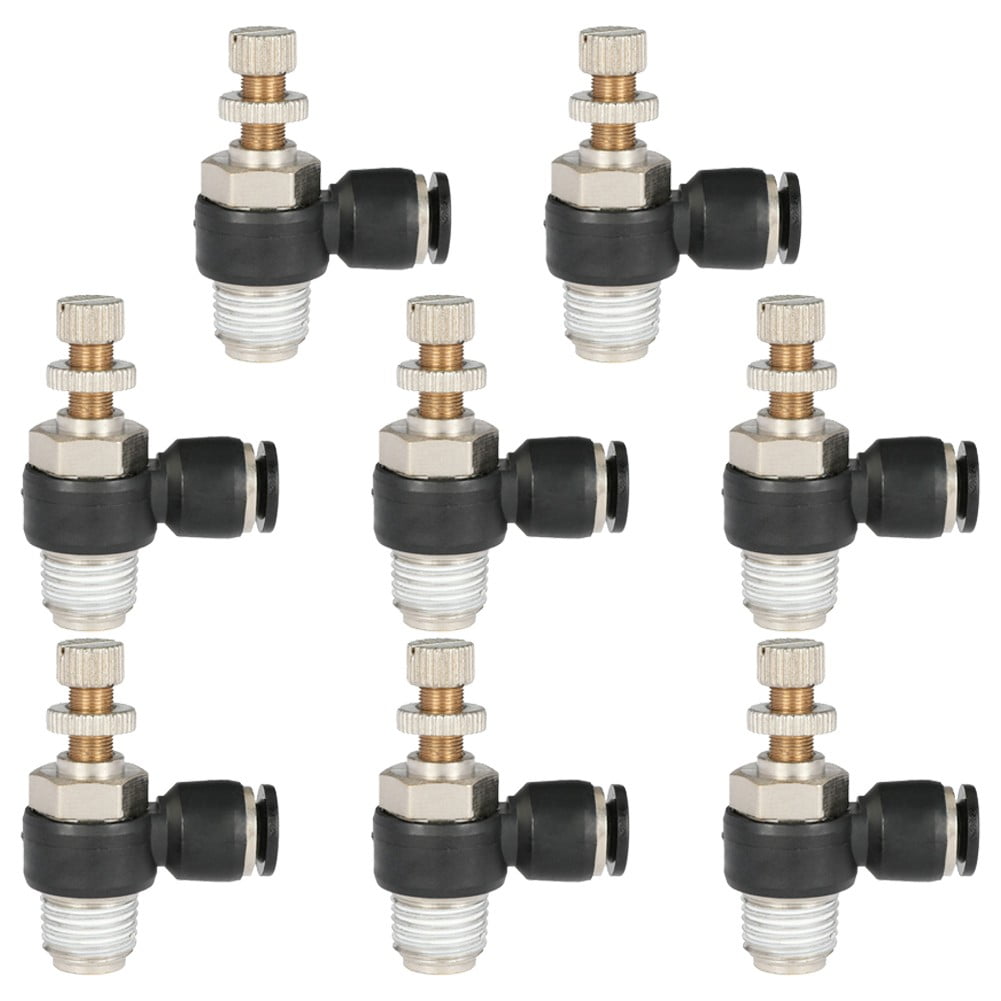LLDI 8Pcs Air Flow Speed Control Valve Connector Tube Hose Pneumatic ...