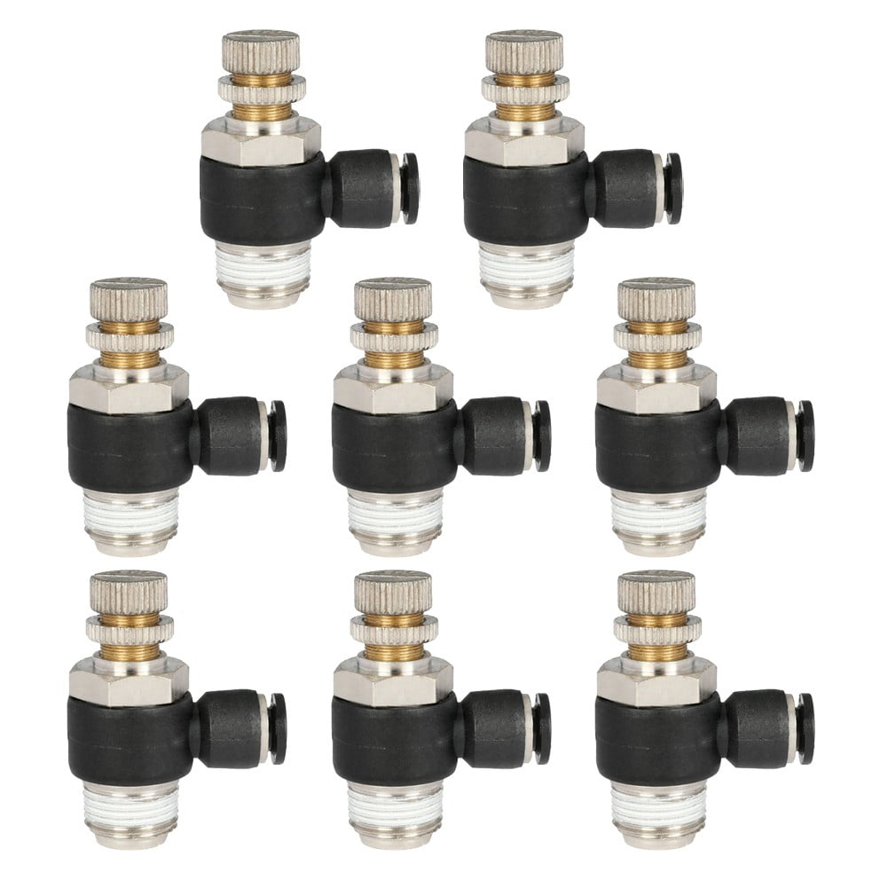 LLDI 8Pcs Air Flow Speed Control Valve Connector Tube Hose Pneumatic Push in Fitting 6mm Pipe X ...