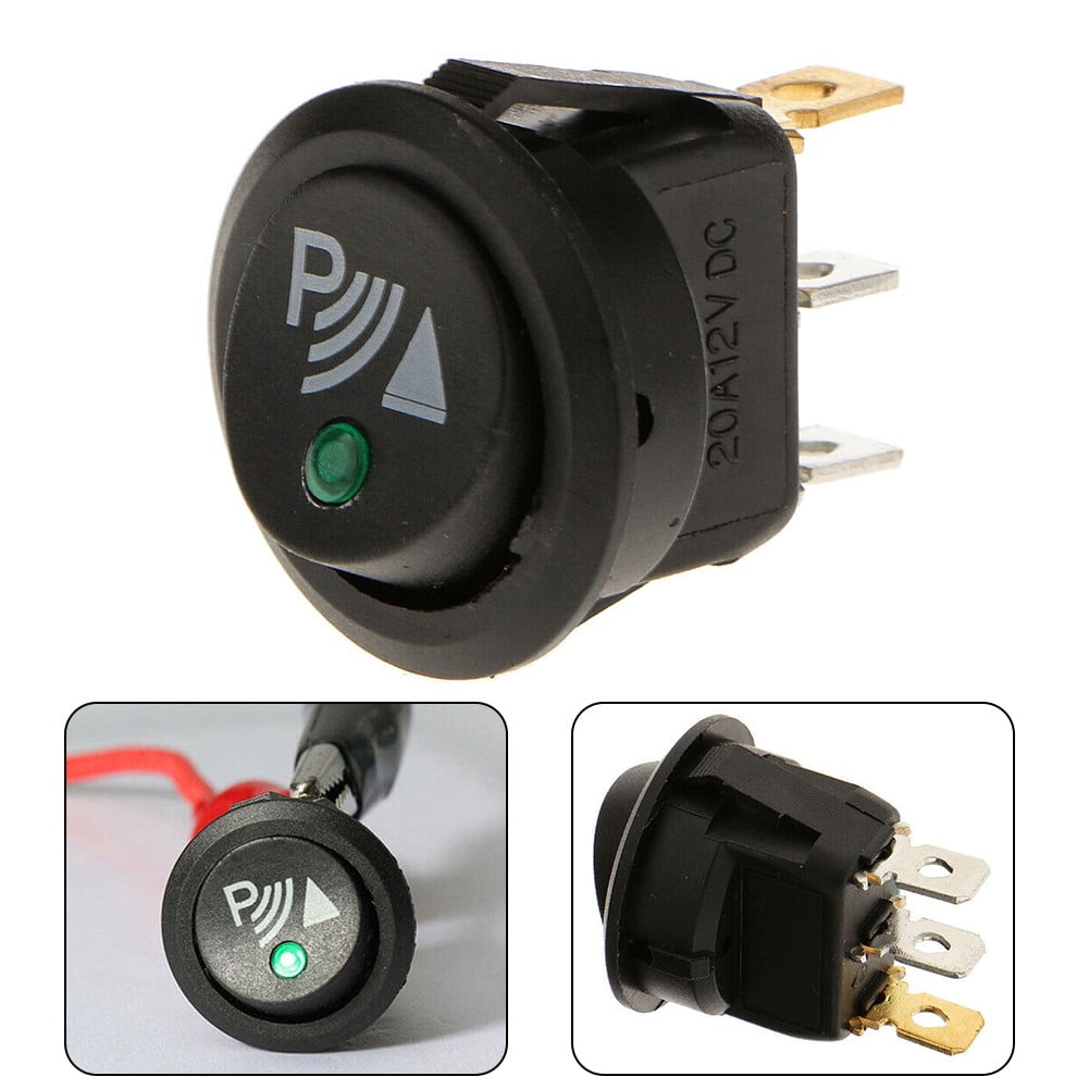LLDI Car 3-Pin Rocker/Parking Off Switch 12V 20Amp Round Dashboard ...