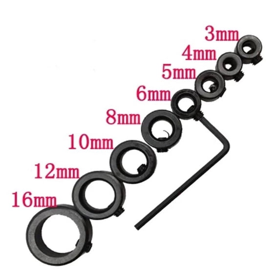LLDI Drill Depth Stop Bit Collar Set with Wrench Positioner Limit Ring ...