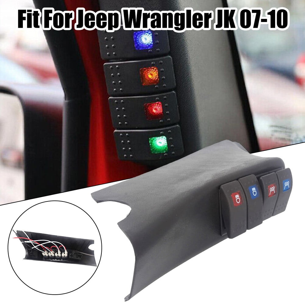 LLDI For Jeep Wrangler JK 07-10 Left Side A-Pillar Four Rocker Switch ...