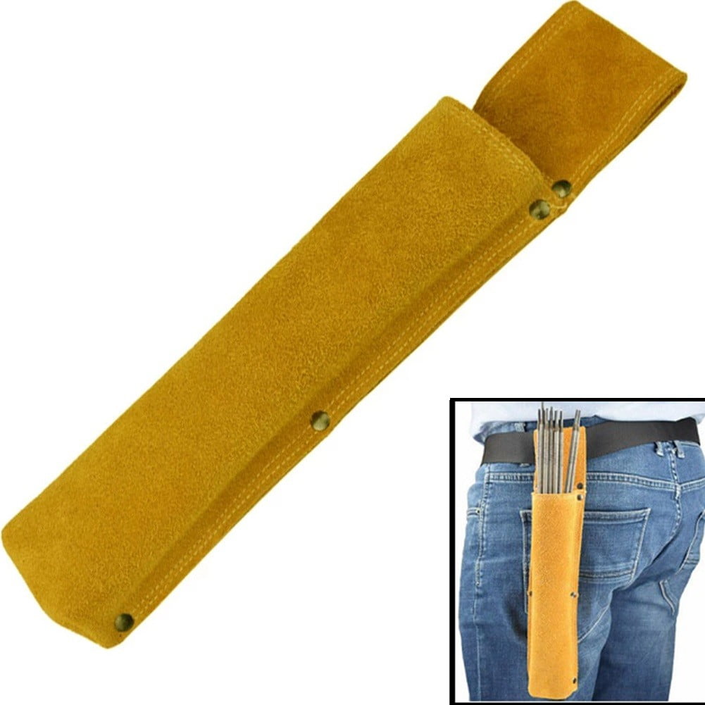 LLDI Welding Rod Storage Bag Tool Bag Electrode Holder Cowhide Leather ...