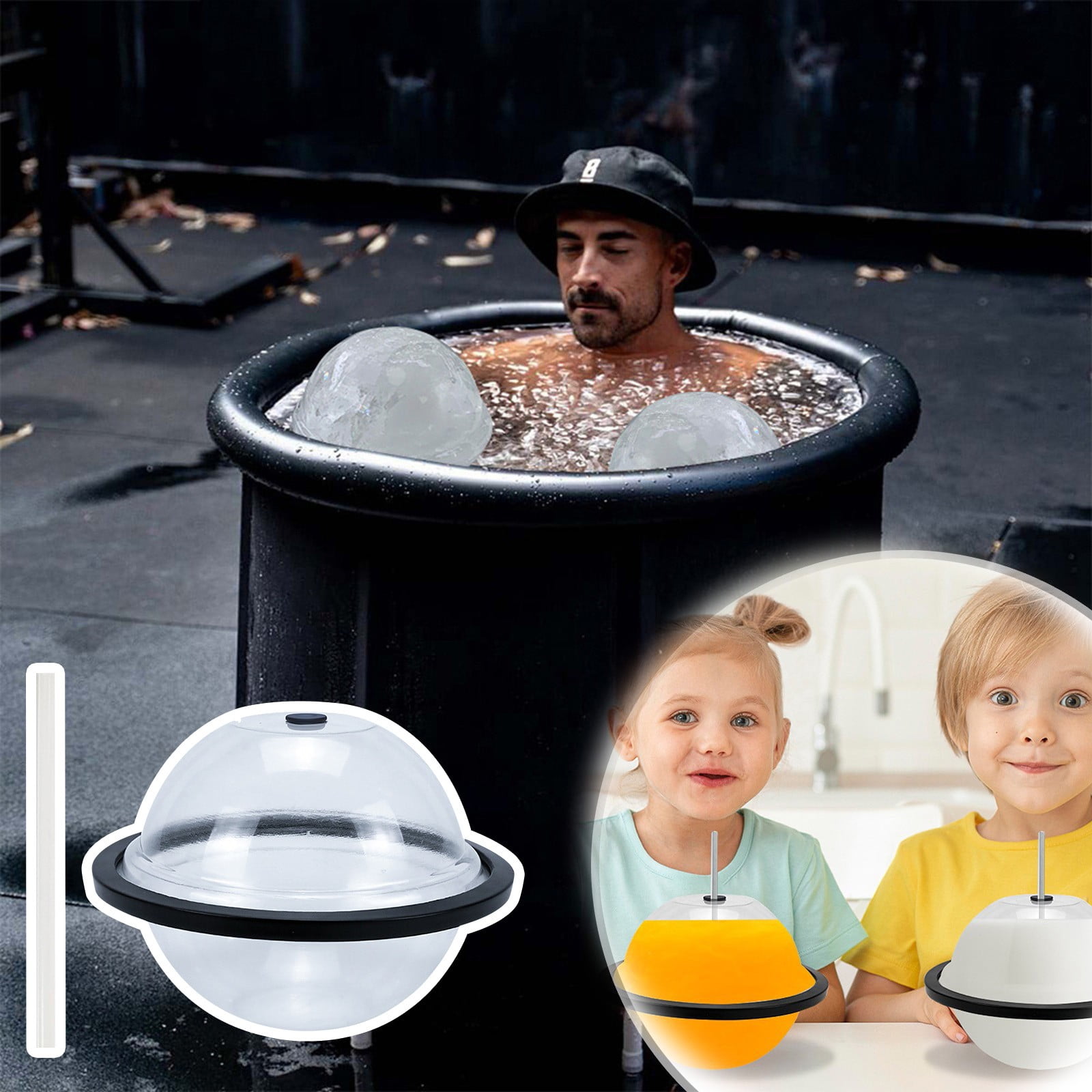 LLDYYDS Extra Large Sphere Ice Molds for Ice Baths, Ice Cube Molds for ...