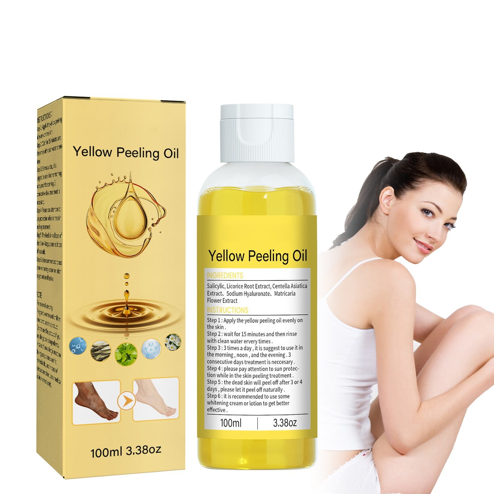 LLDYYDS Facial Scar Remover Yellow Exfoliating Oil Brightens Skin Tone ...