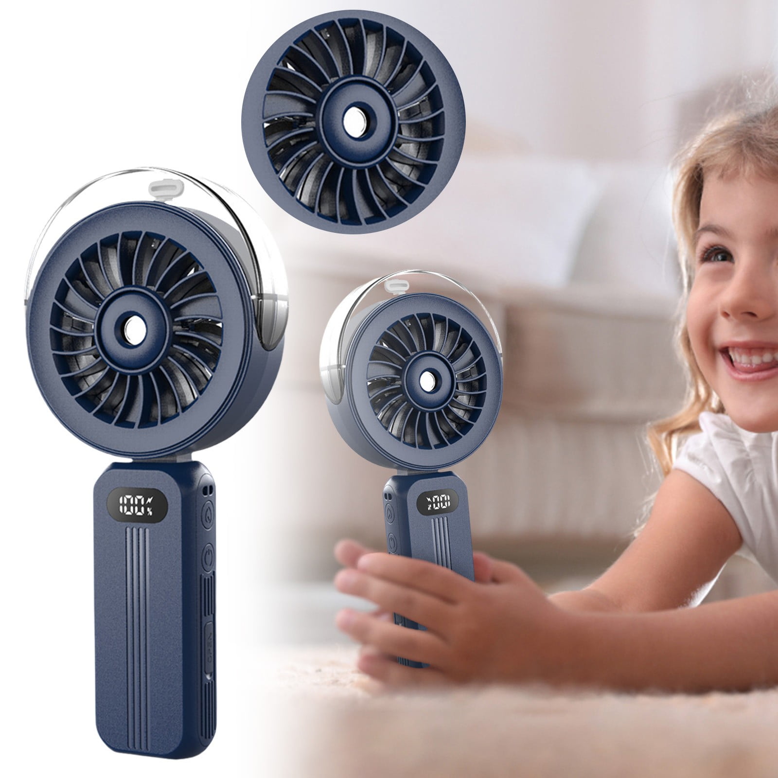 LLDYYDS Handheld Misting Fan Portable, Powerful 4 High Speeds ...
