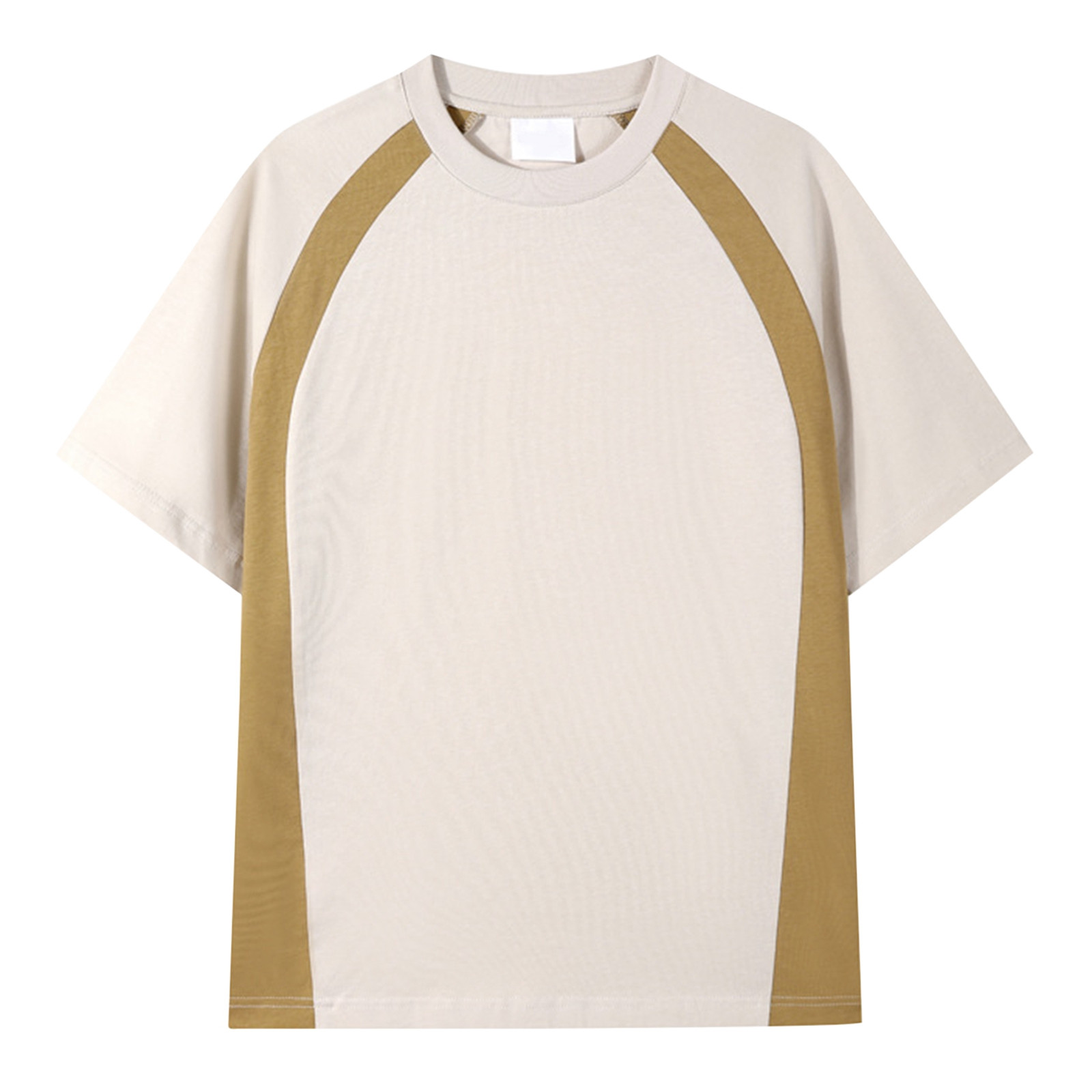 LLDYYDS Heavy Combed Cotton Double Yarn Matching Shoulder Short Sleeves ...