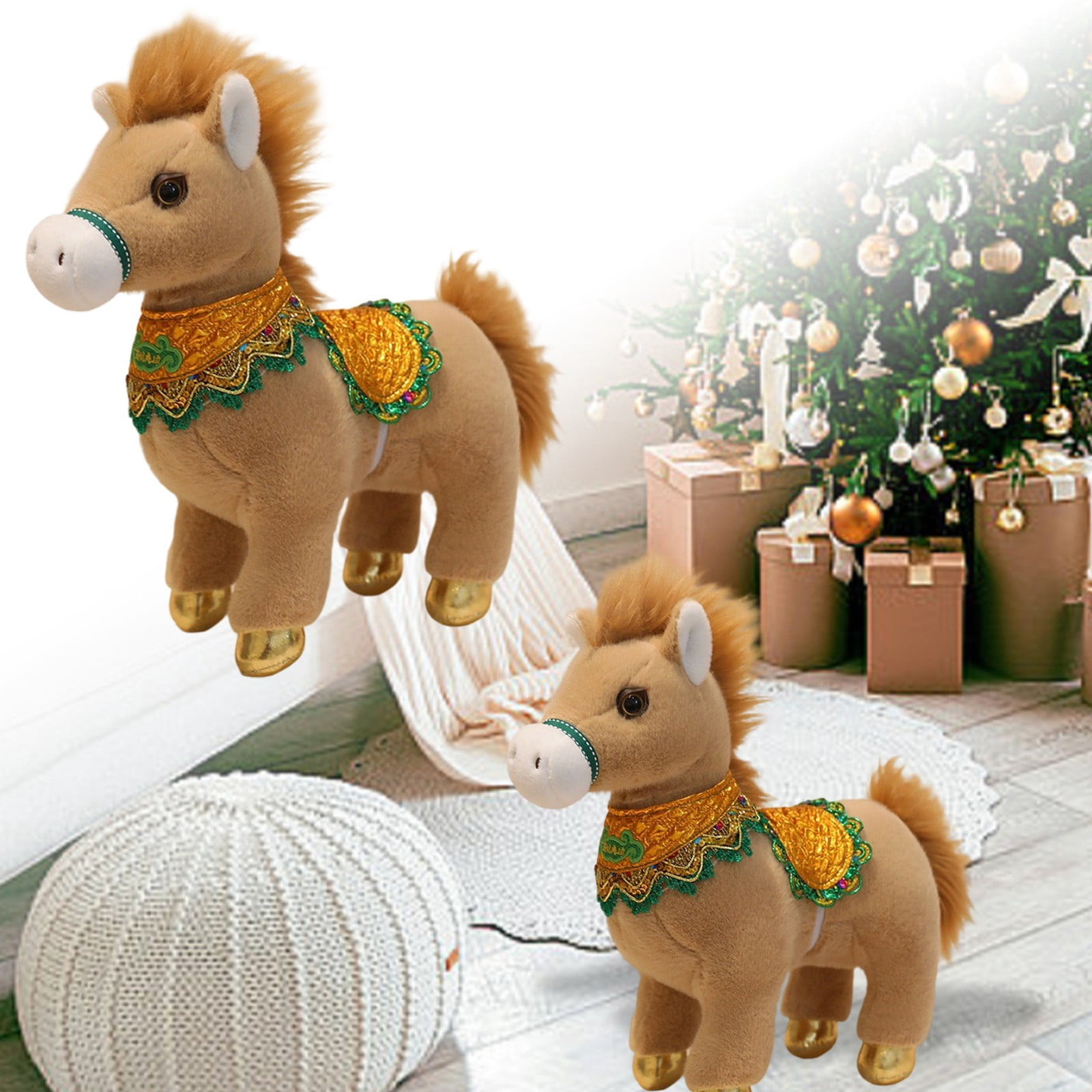 LLDYYDS Walking Pony Toy Plush Interactive Pony with Sound Tail Wagging ...