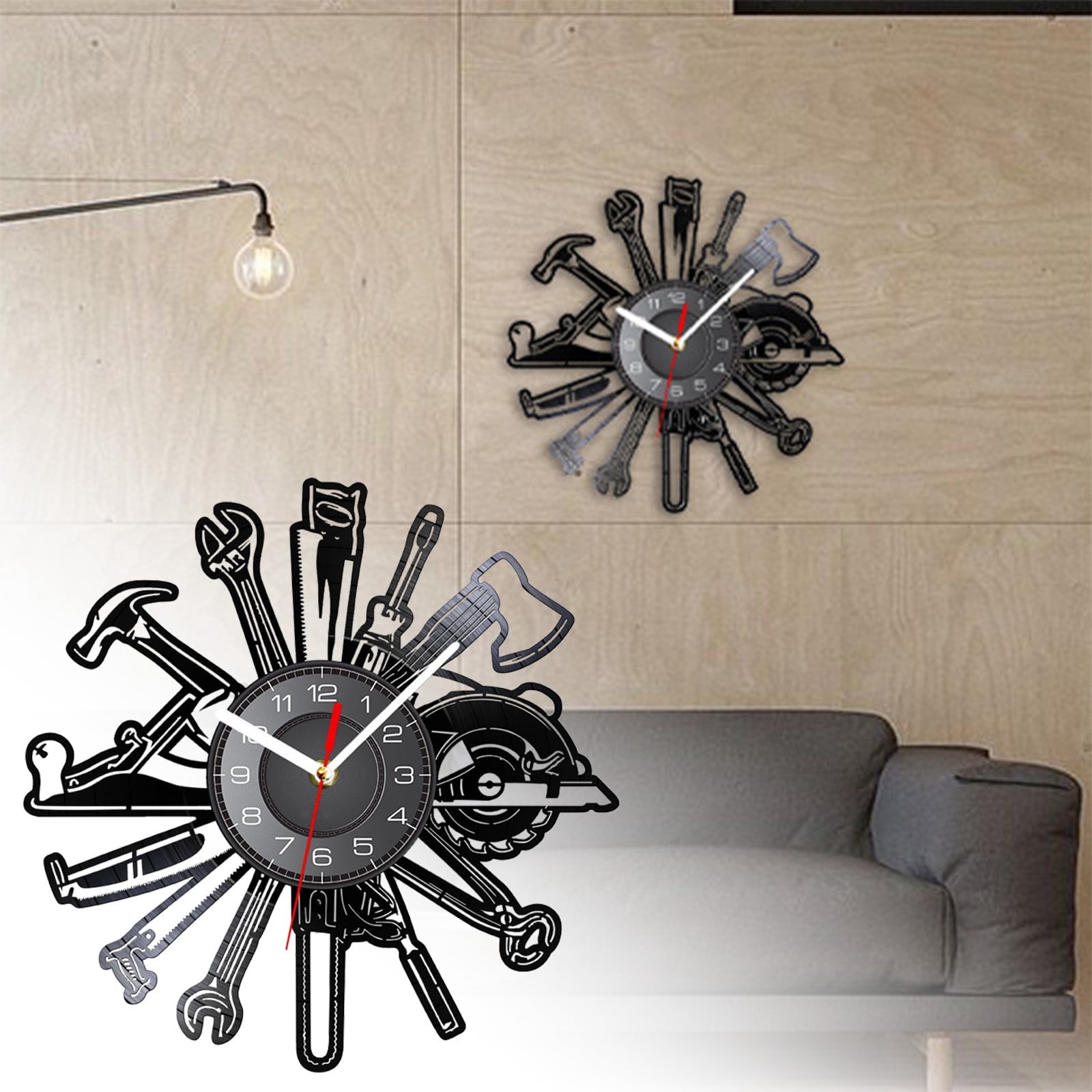 LLDYYDS Wall Clock Car Garage Tools Record Wall Clock Mechanic Service ...