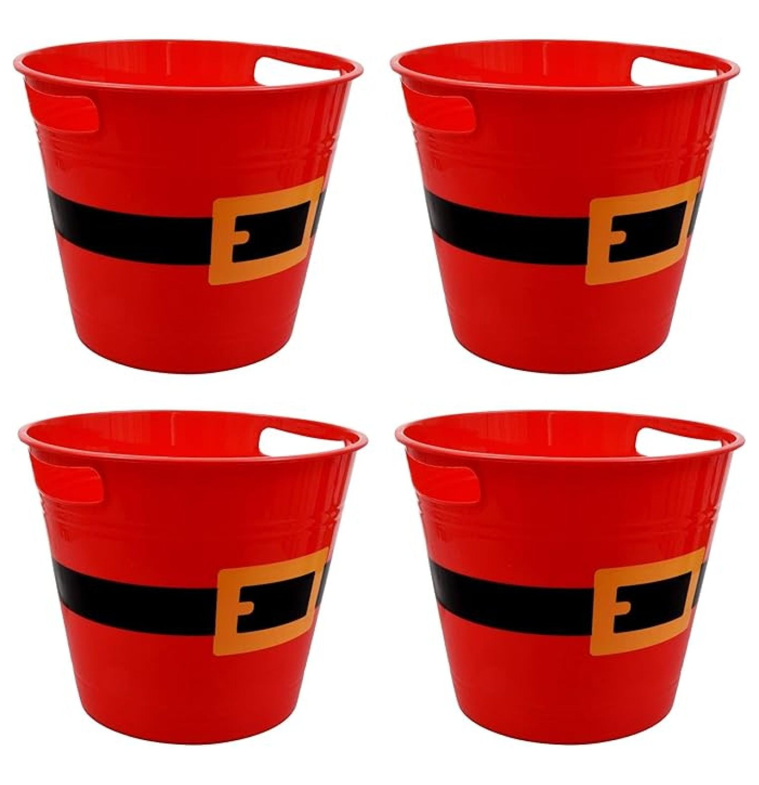 LLE Plastic Buckets with Handles, Red Santa Belt Round Basket, Multi ...