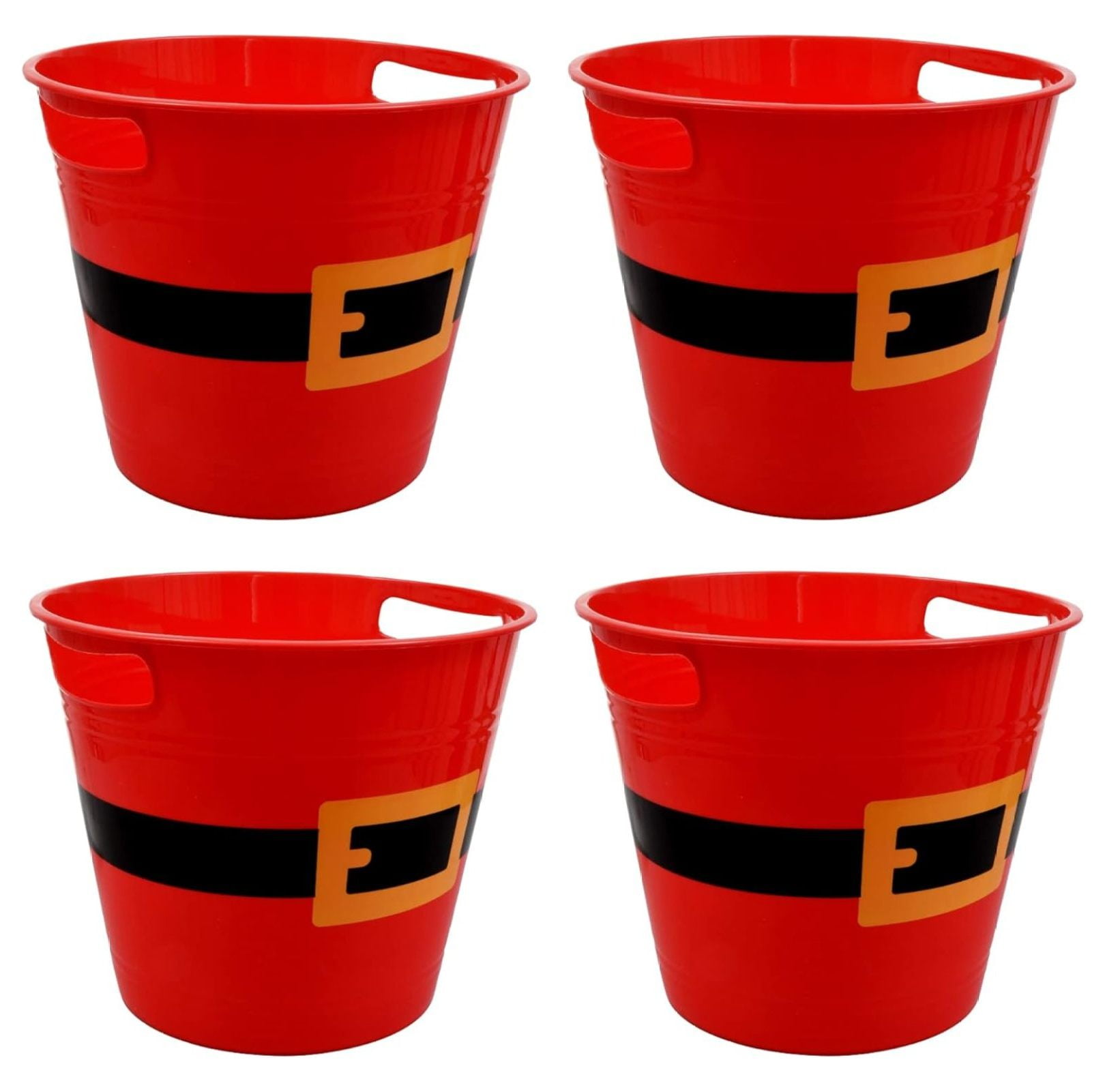 LLE Plastic Buckets with Handles, Red Santa Belt Round Basket, Multi ...