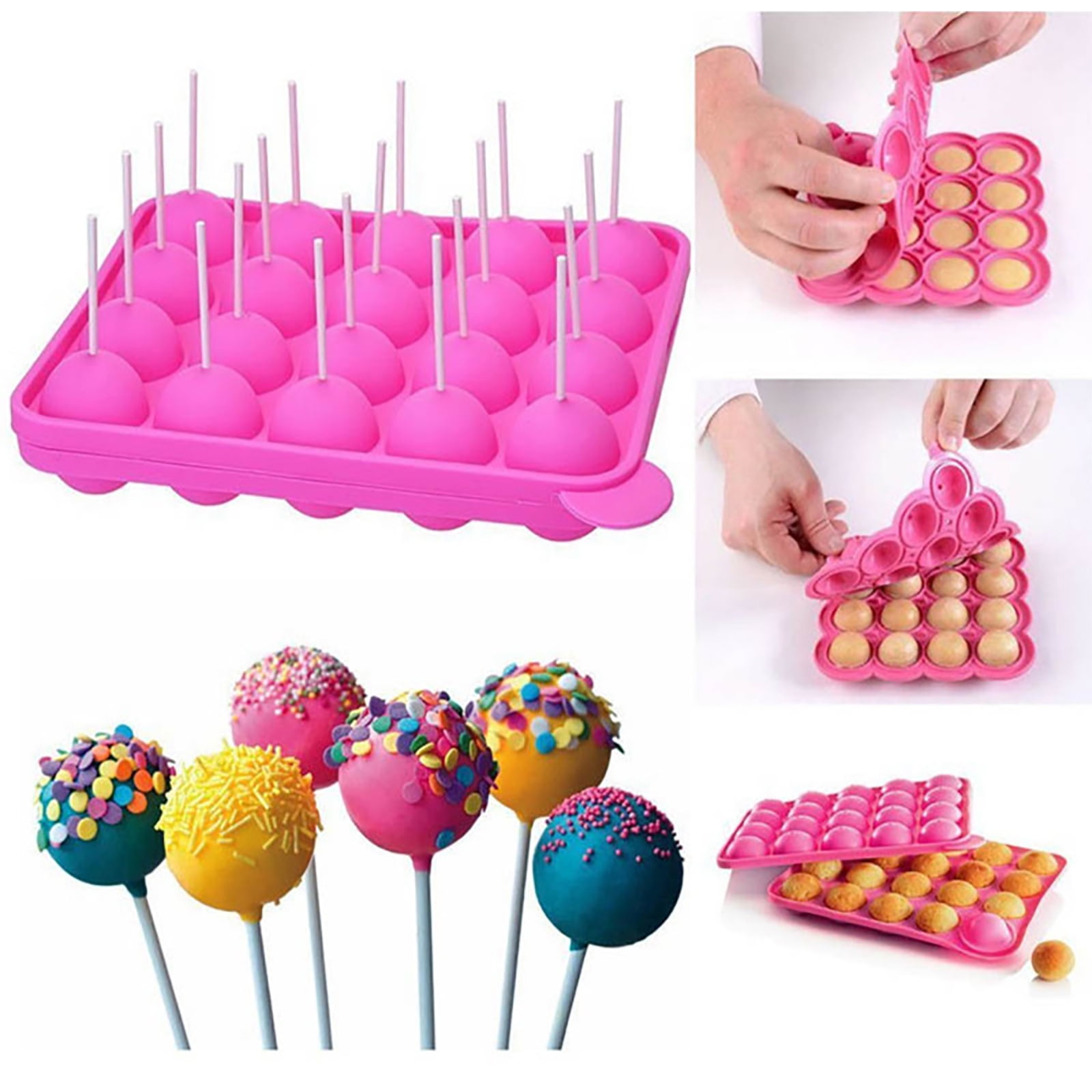 LLGLTOMO 20-Cup Nonstick Silicone Cupcake Molds, Reusable Baking Tray ...