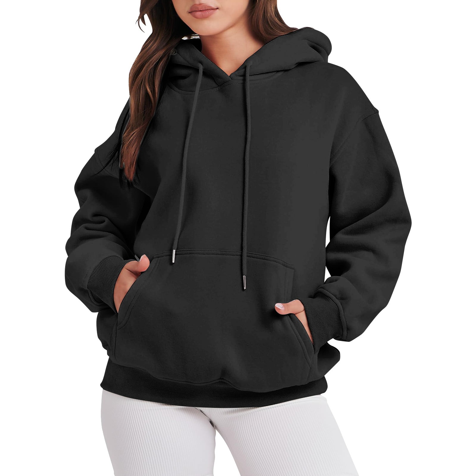 LLKIUHNMOPS Daily Deals Clearance, Sweatshirts For Women Women's Solid Color Zipperless Long ...