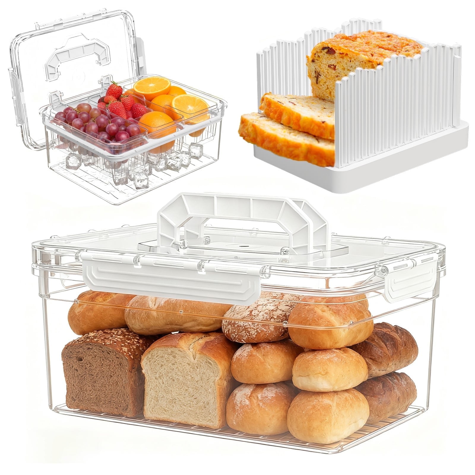 LLMRR 2-in-1 Bread Slicer, Foldable Bread Slicing Guide Adjustable ...