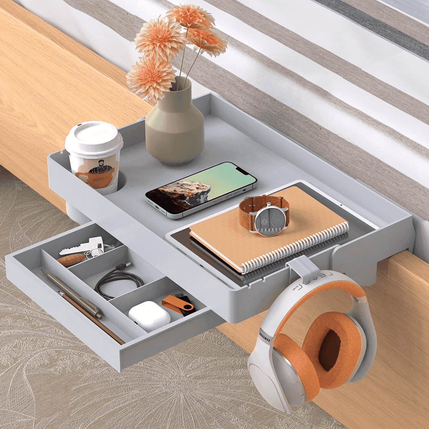 LLMRR Bedside Shelf, Foldable Bunk Bed Shelf, Attachable Bedside Table ...