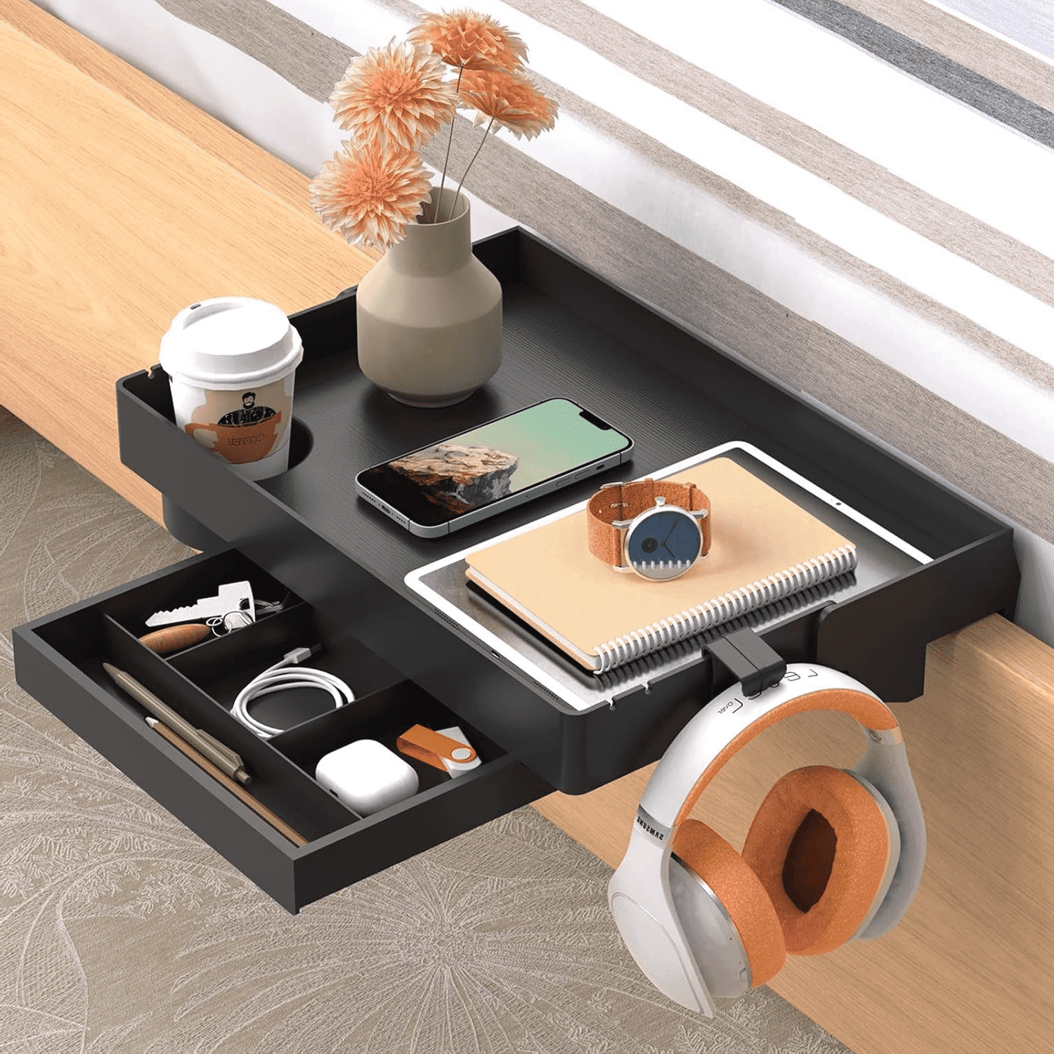 LLMRR Bedside Shelf, Foldable Bunk Bed Shelf, Attachable Bedside Table ...