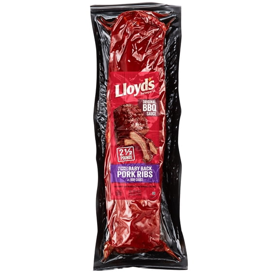 Lloyd's Smoked Baby Back Pork Ribs in BBQ Sauce, 40 oz Fully Cooked ...