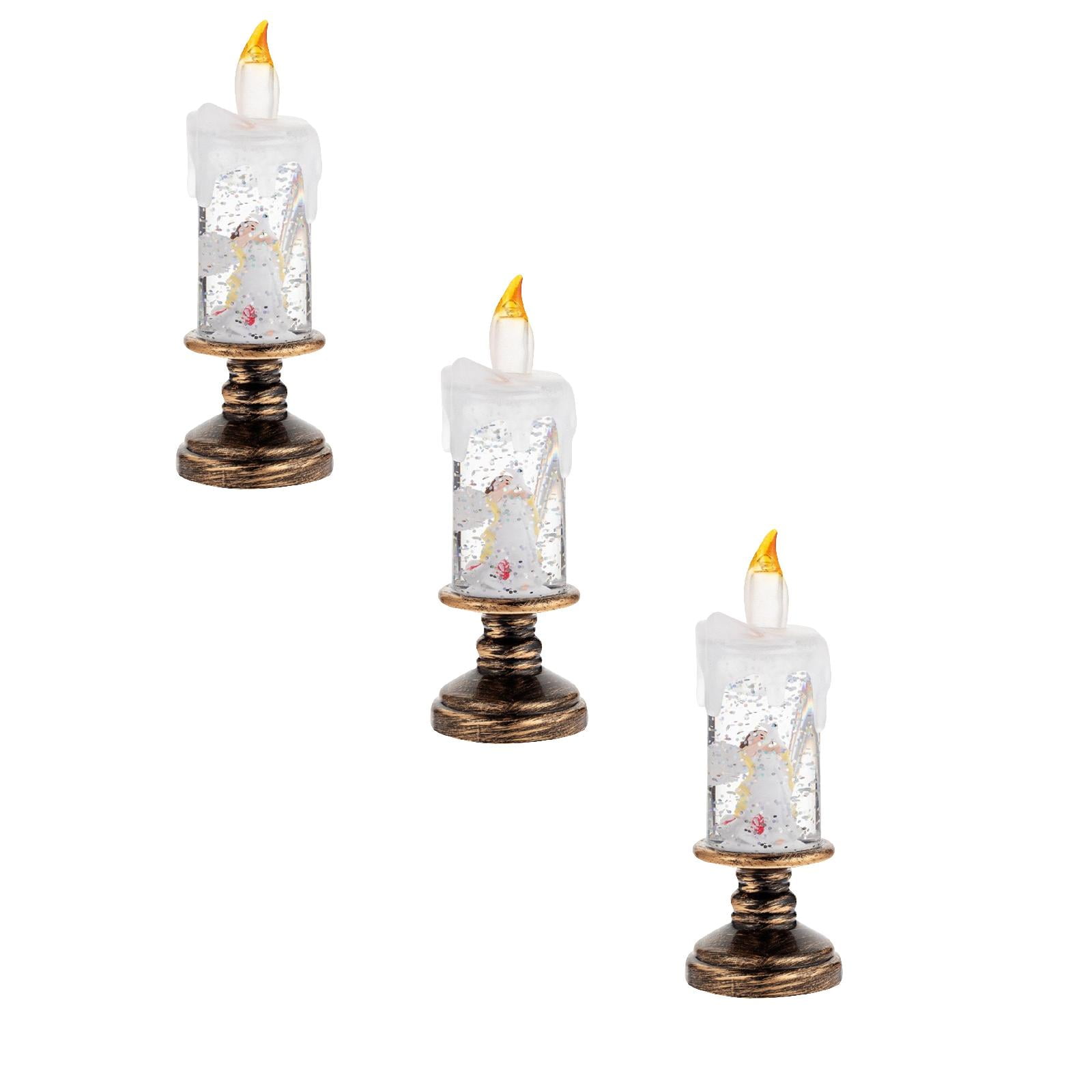 LLQkigsxse Santa Flameless Candles Christmas Flameless White Candles ...