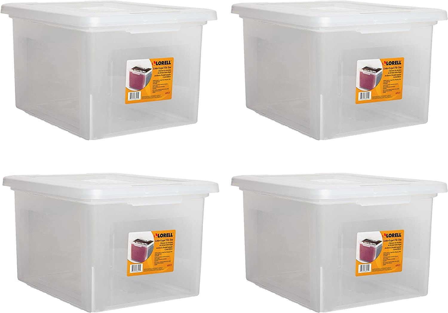 LLR68925 Letter/Legal Plastic File Box (4 PACK SAVINGS) - Walmart.com
