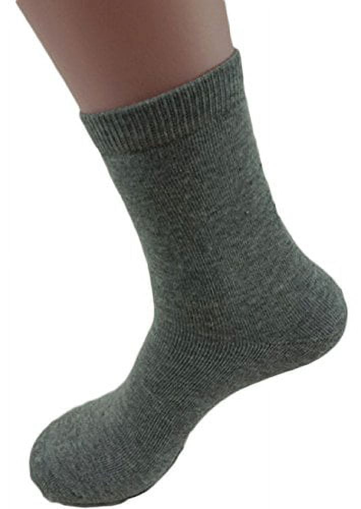 LLS Men's 3 Pairs Extra Thick Socks Plain Color Size 9-11(Gray ...