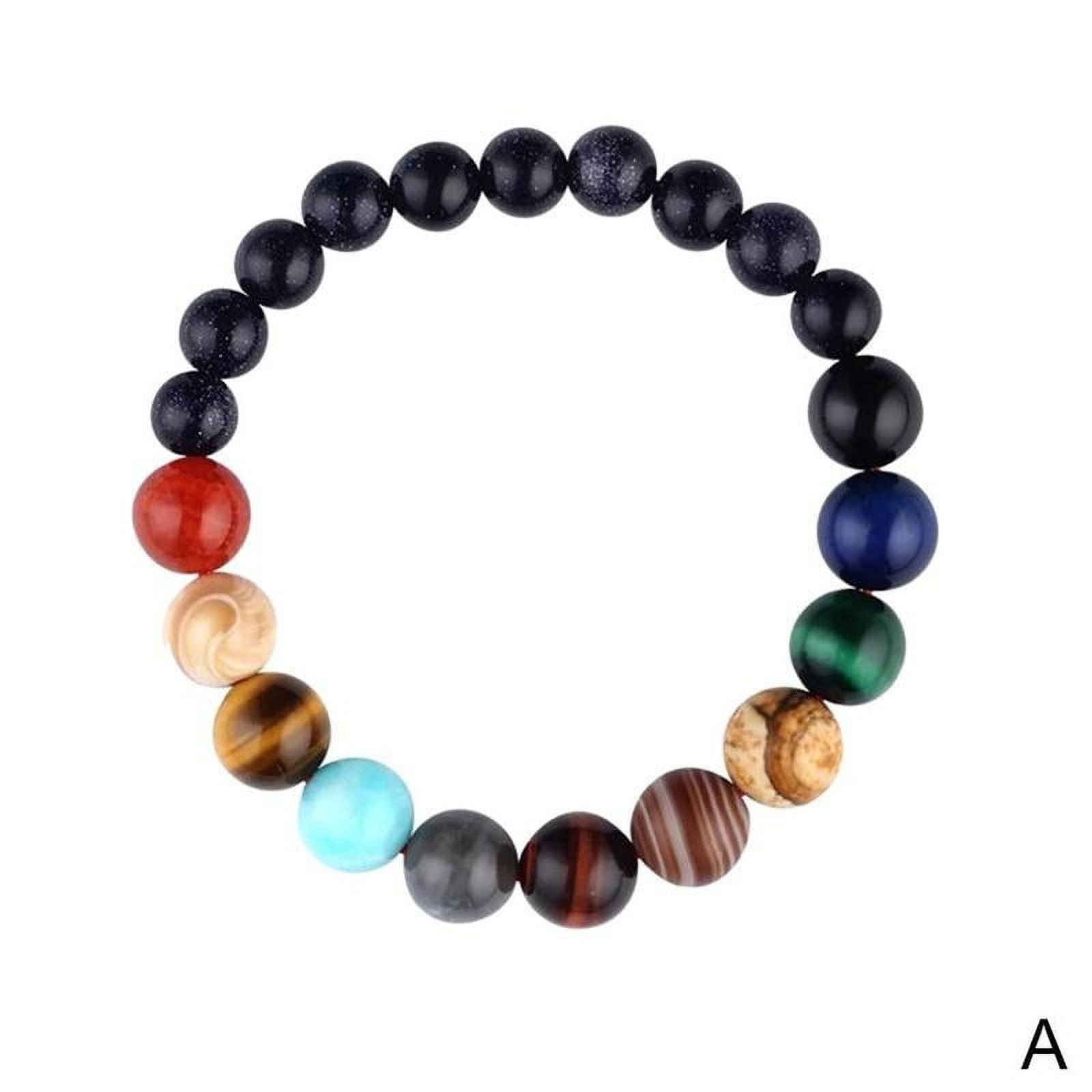 LLSUZY Cosmic Eight Planets Bead Couple Bracelet Men Natural Stone ...