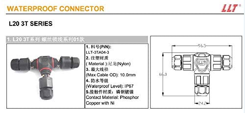 LLT L20 3way 2Pin/3Pin/4Pin Power Junction Box,Outdoor Waterproof IP67 ...