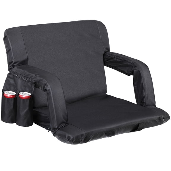 Alpcour Reclining Stadium Seat with Back Pocket - Black - Portable ...