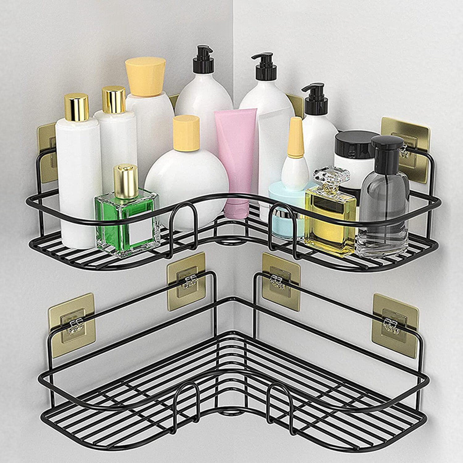 LLToo 2x Triangular Corner Shower Caddy Shelf Bathroom Shampoo Rack ...