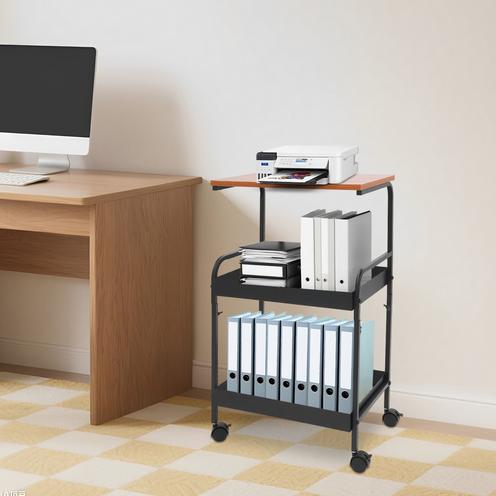 LLToo 3-Tier Printer Cart Storage Shelf - Office & Home Rolling ...