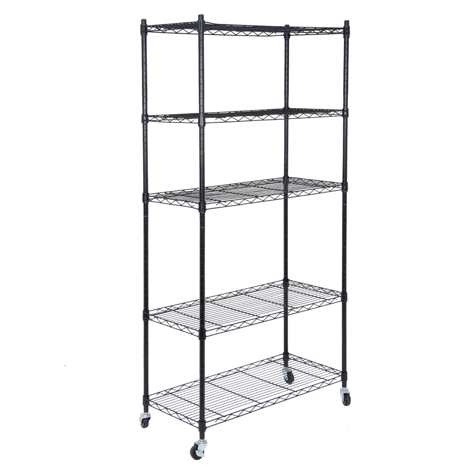 LLToo 5 Tier Wire Storage Shelf Rack Unit Heavy Duty Shelving Rack Unit ...