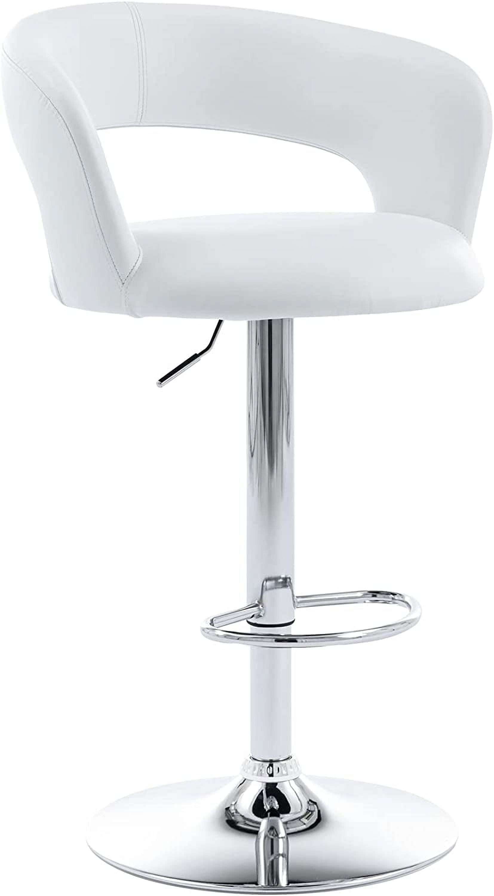 LLToo Wide Bar Stool, Modern PU Leather Swivel Adjustable Barstool with ...