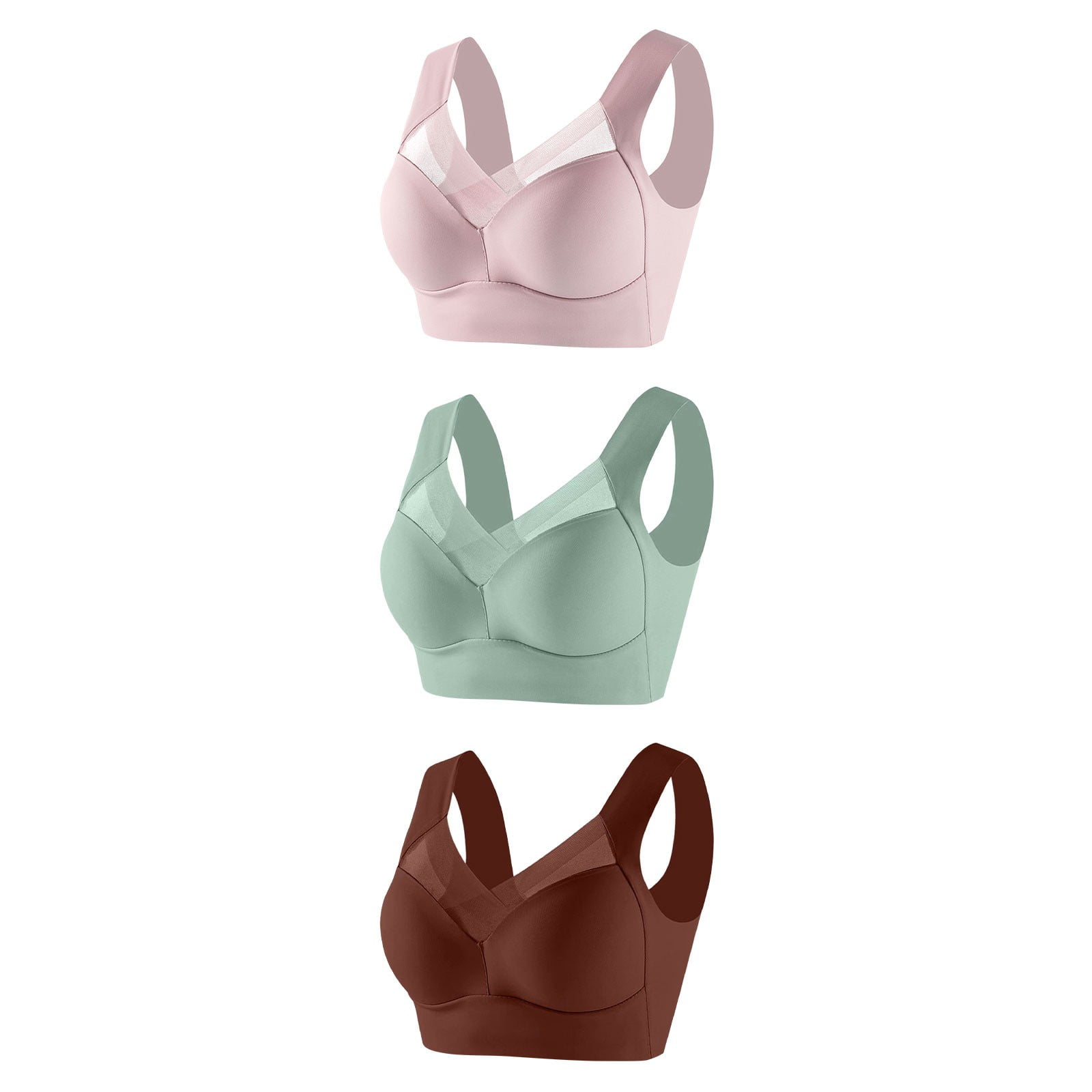 LLYWEY Wireless Push up Bras for Women on Clearance Padded Sports Bras ...