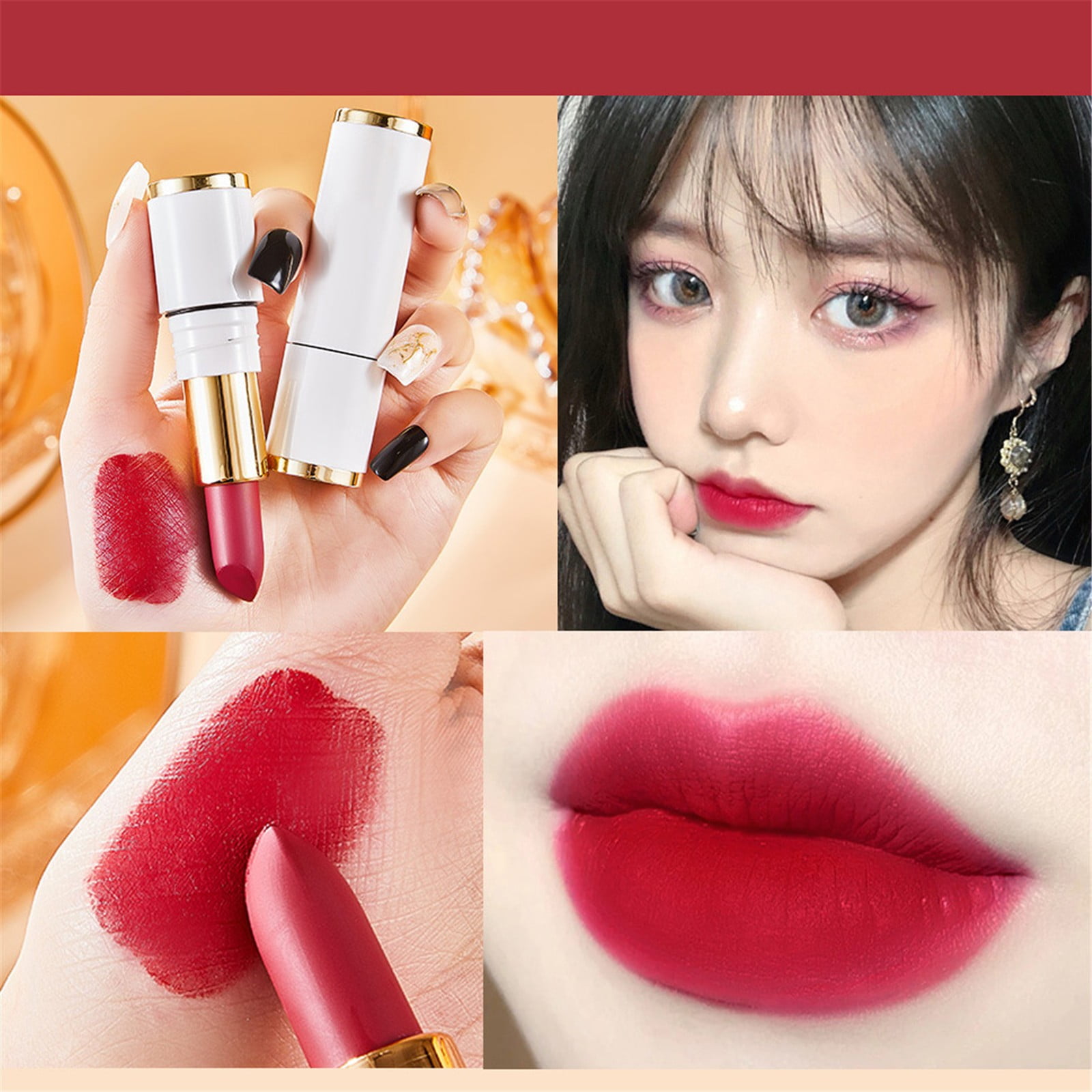 LLYZH 2024 New Lipstick Velvet Mist Surface Soft and Magical Mist Surface Non Staying Cup Dusk ...