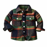VERUGU Baby Jacket Kids Toddler Flannel Shirt Jacket Plaid Long Sleeve Shacket Baby Boys Girls ...