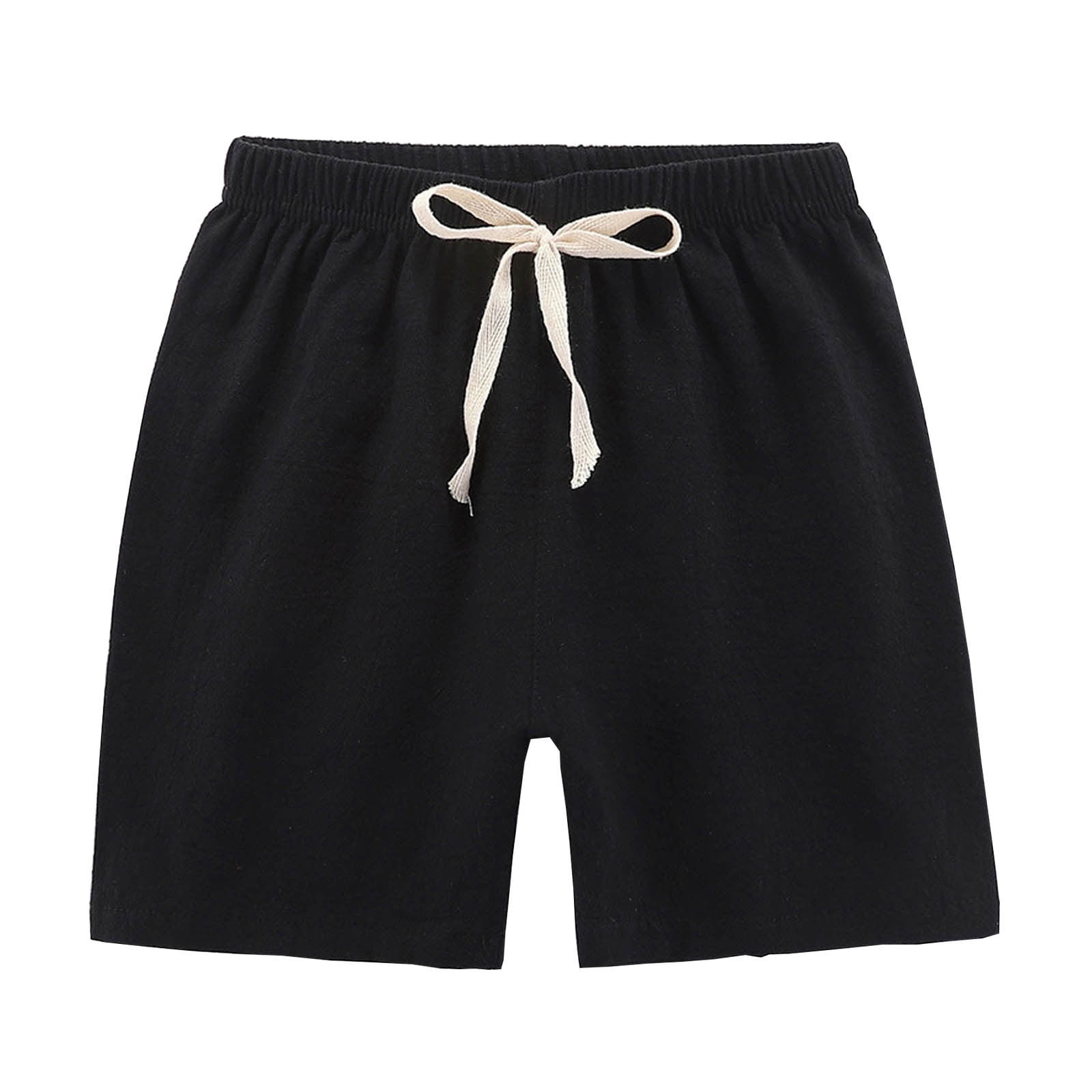 LLYwey Toddler Linen Pants - Boys Girls Drawstring Elastic Waist Shorts ...