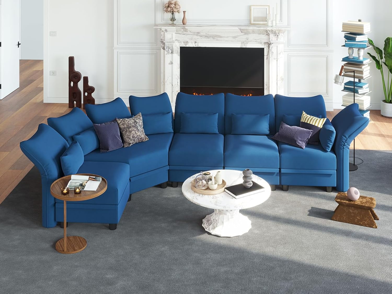 LLappuil 168" Modular Sectional Sofa, 5 Seat Modular Sectional Sofa ...