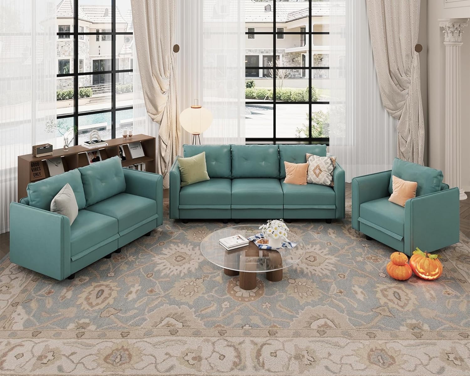 LLappuil 3 Piece Living Room Furniture Set, Modular Sectional Sofa Set ...