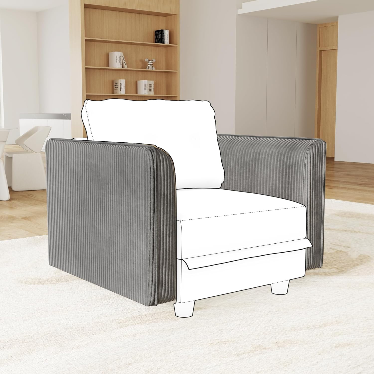 LLappuil Armrest Module for Modular Sectional Sofa Couch, A Pair of ...