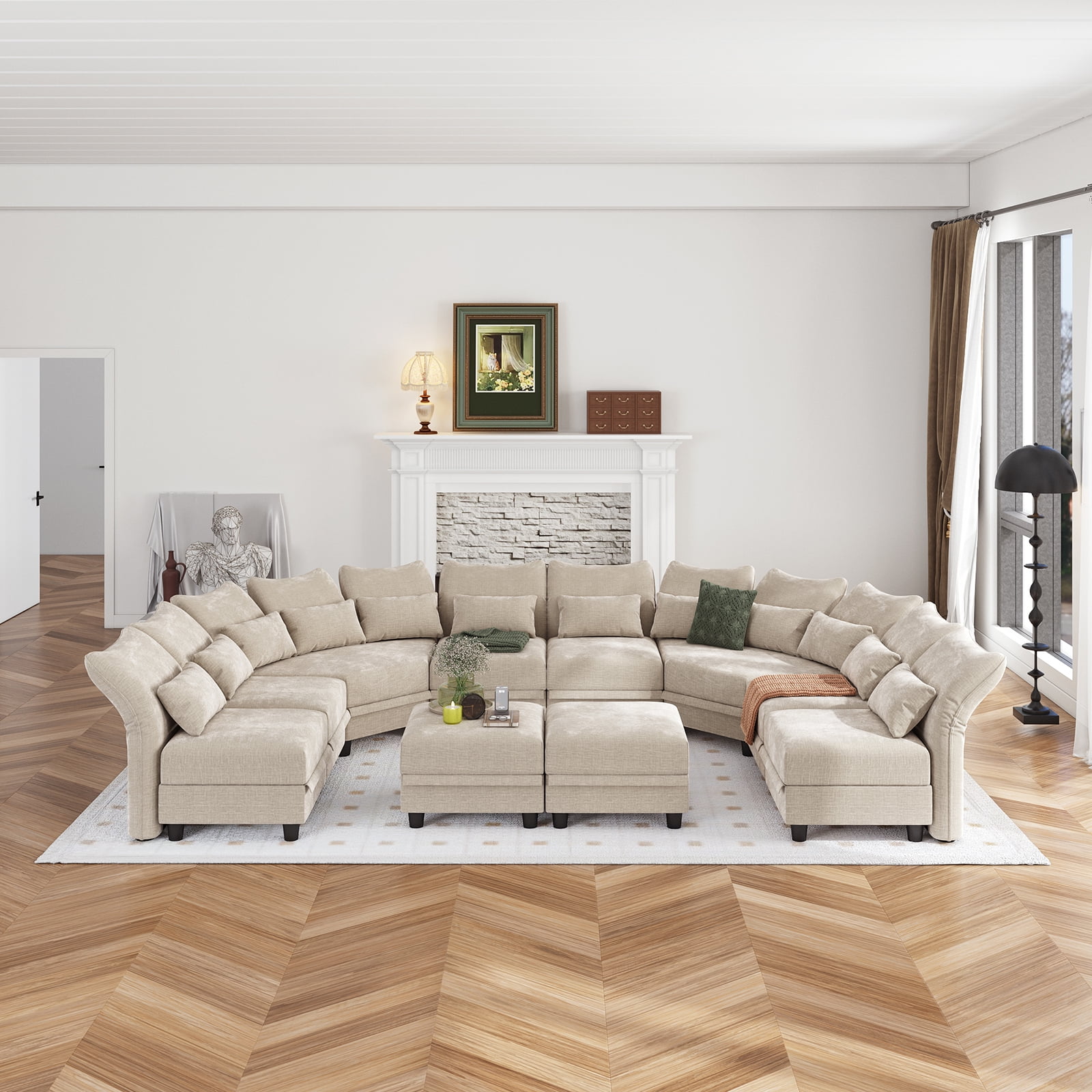 LLappuil Modular Sectional Sofa, 10 Seat Modular Sectional Sofa with ...