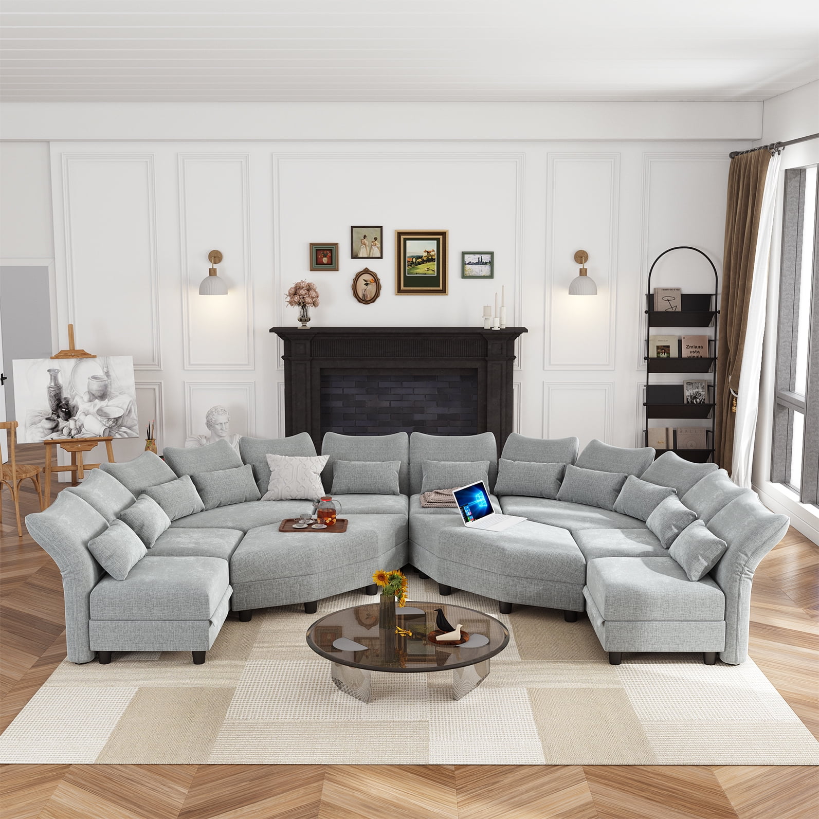 LLappuil Modular Sectional Sofa, 10 Seat Modular Sectional Sofa with ...