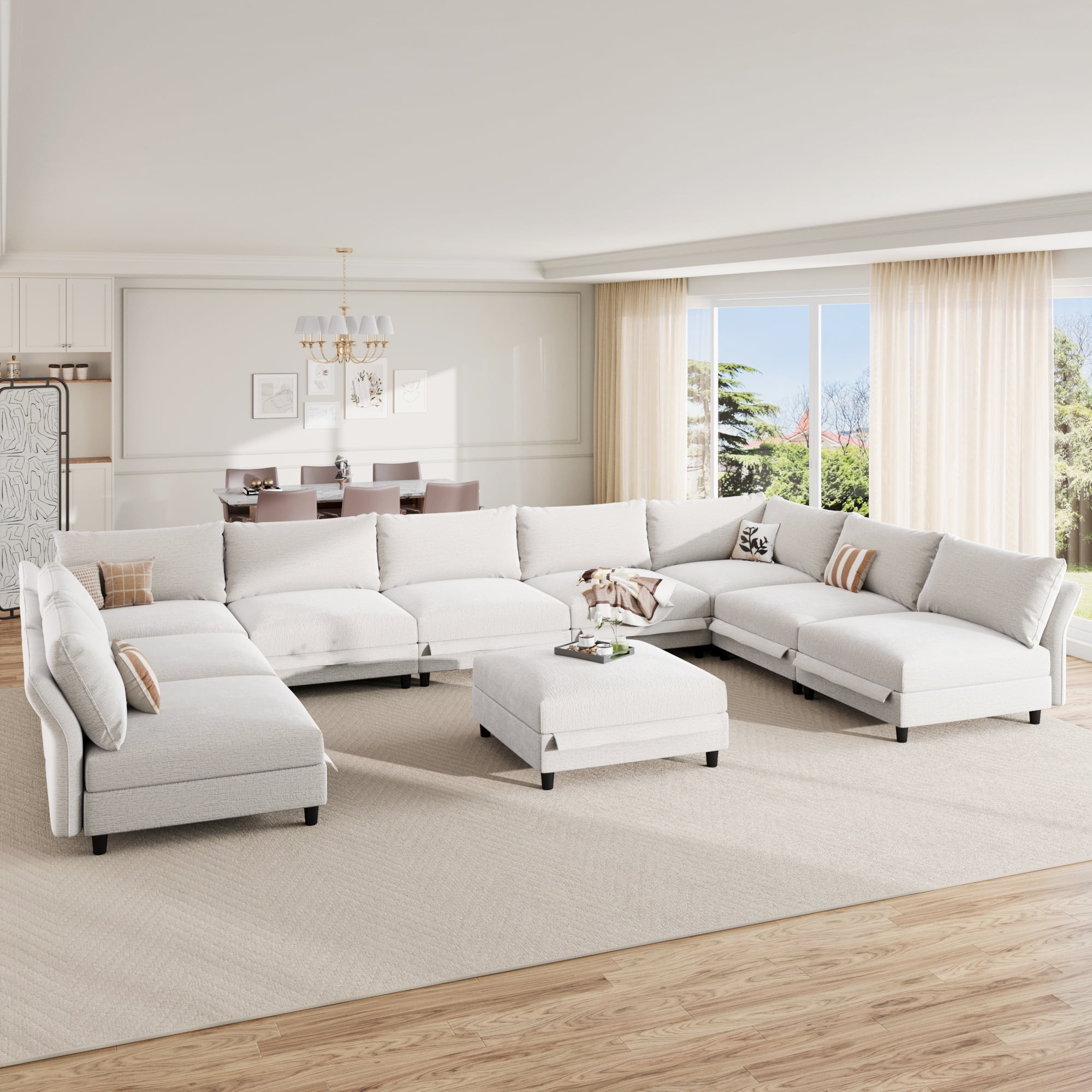 LLappuil Modular Sectional Sofa, 10 Seat Modular Sectional Sofa with ...