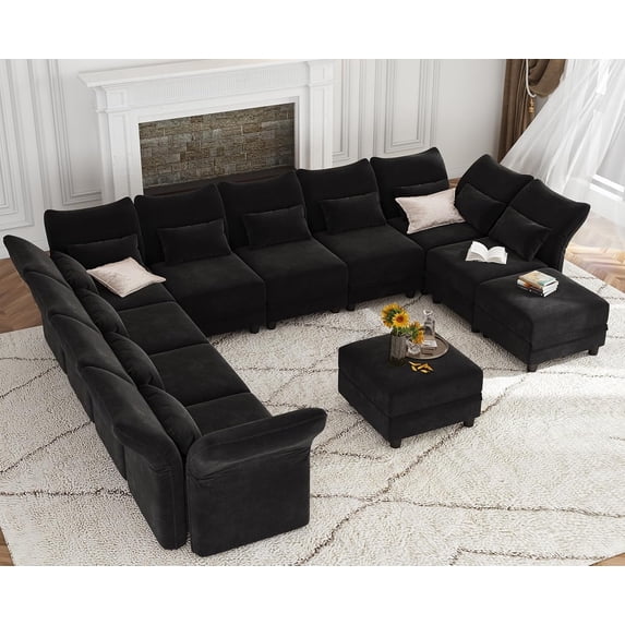 LLappuil Modular Sectional Sofa, 11 Seat Modular Sectional Sofa with 2 ...