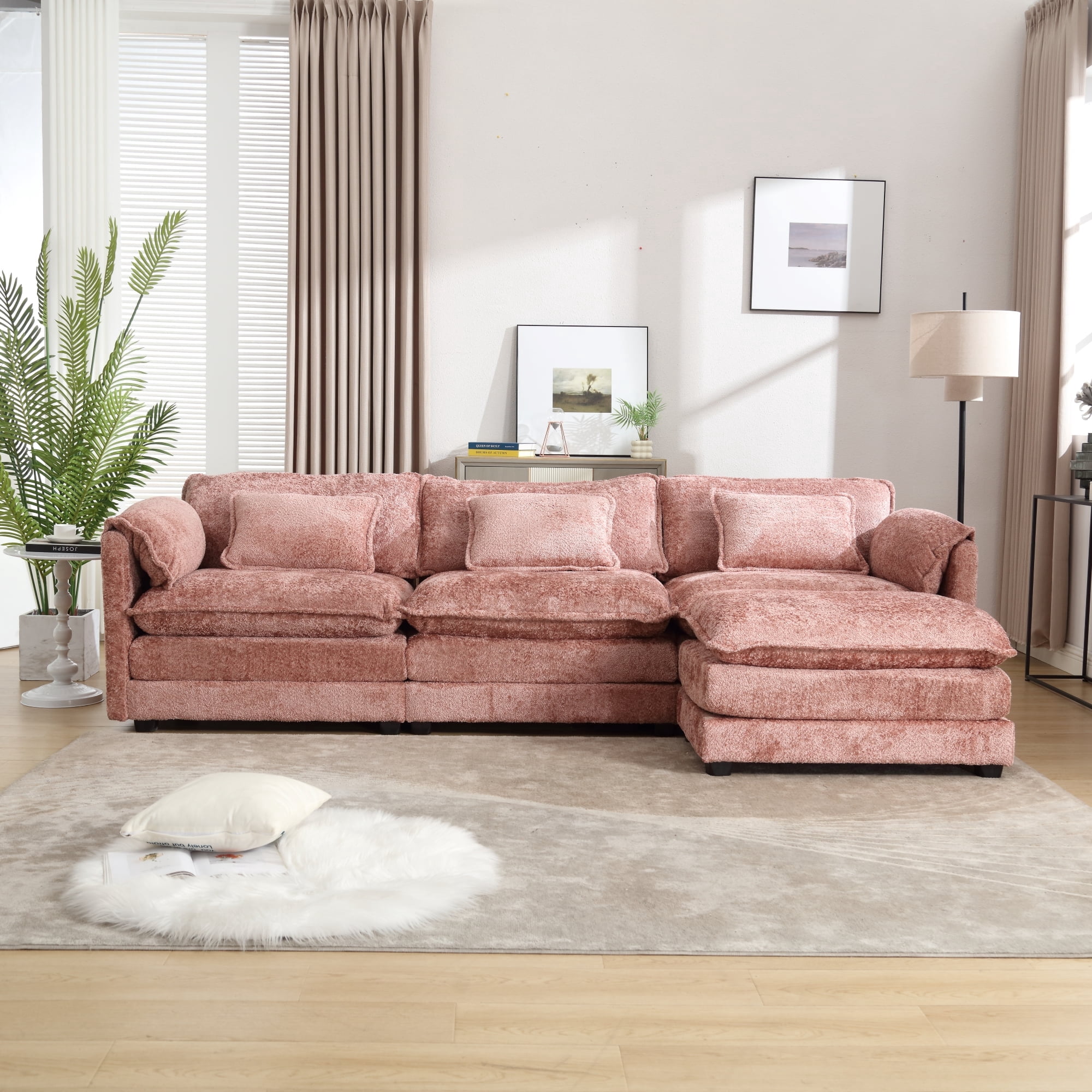 LLappuil Modular Sectional Sofa, 112" Sectional Sofa with Removable ...