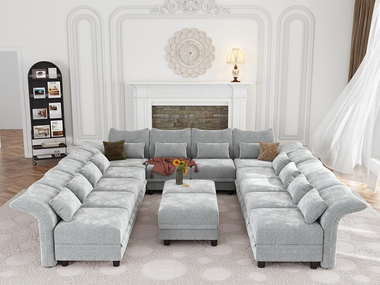 LLappuil Modular Sectional Sofa, 12 Seat Modular Sectional Sofa with 2 ...